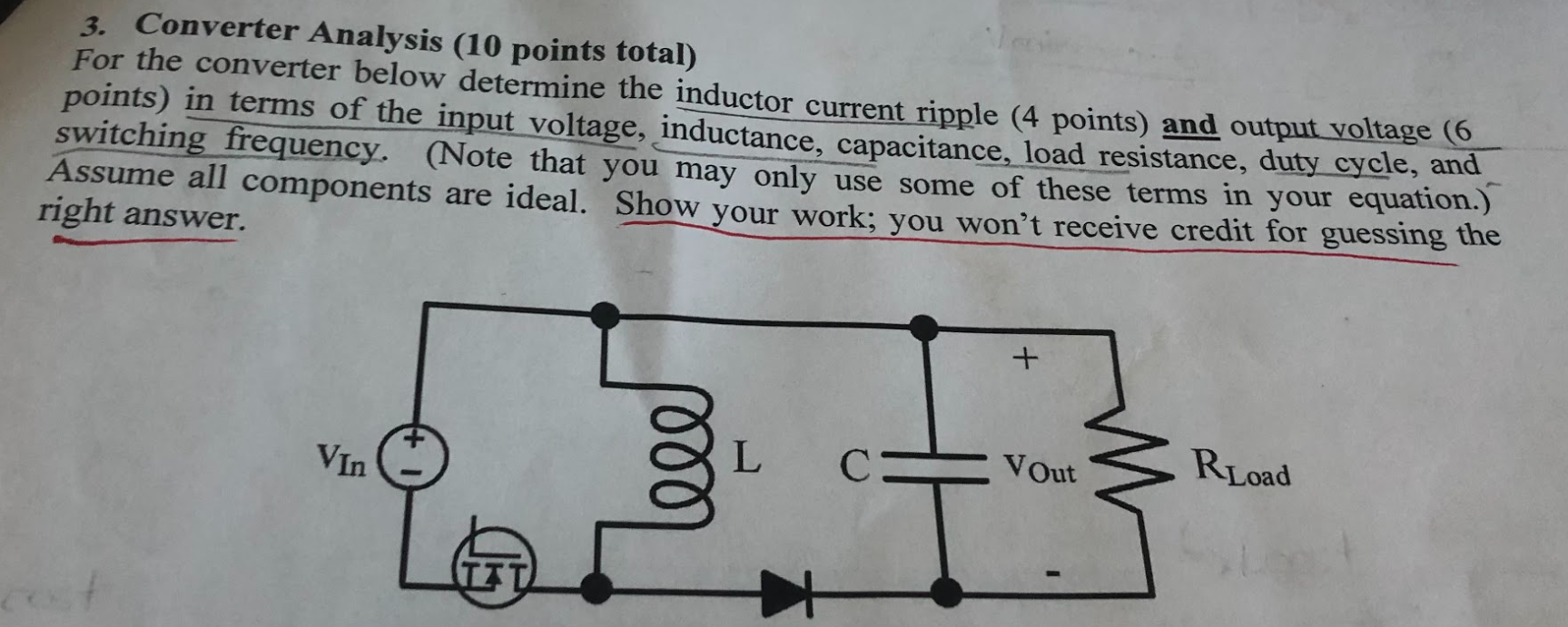 Solved 3. Converter Analysis (10 points total) For the | Chegg.com