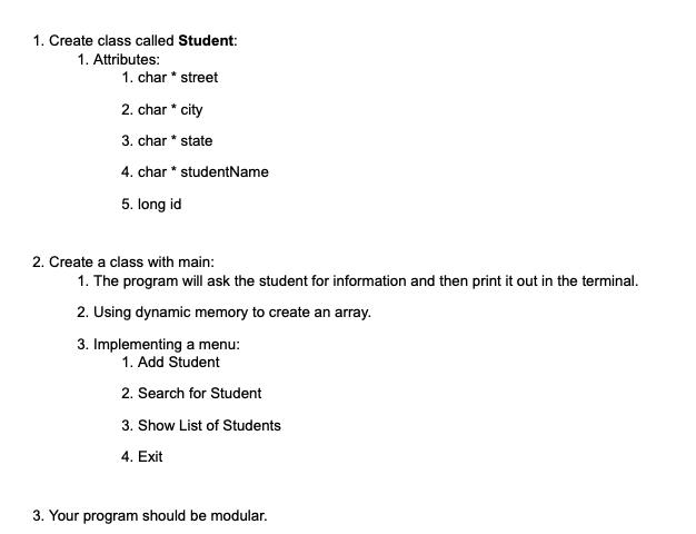 Solved 1. Create class called Student: 1. Attributes: 1. | Chegg.com