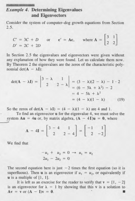Solved Example 4. Determining Eigenvalues and Eigenvectors | Chegg.com