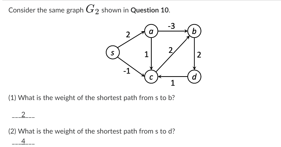 Solved Consider the same graph G2 shown in Question 10. (1) | Chegg.com