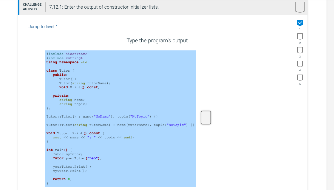 CHALLENGE ACTIVITY 7.10.1: Enter the output of the | Chegg.com