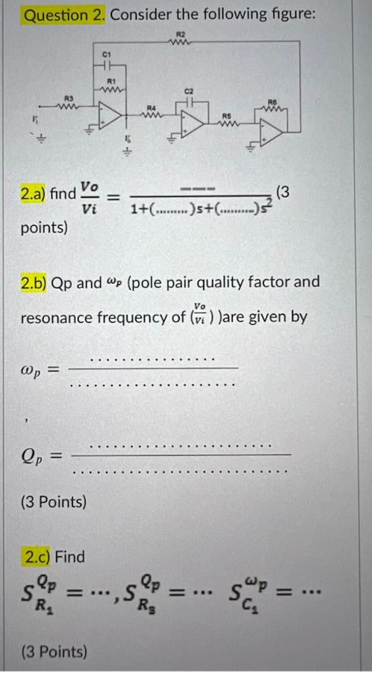 Solved Question 2. Consider the following figure: R2 C1 R1 | Chegg.com