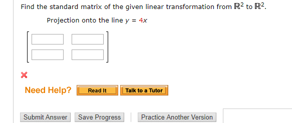 Solved Find the standard matrix of the given linear | Chegg.com
