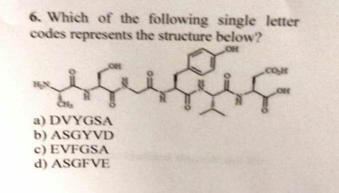 Solved 6. Which of the following single letter codes | Chegg.com
