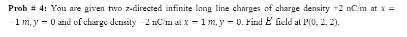 Solved Prob # 4: You are given two z-directed infinite long | Chegg.com