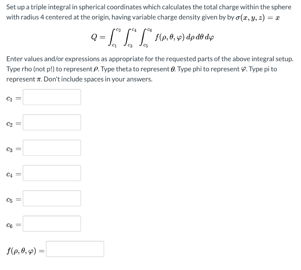 Solved Set up a triple integral in spherical coordinates | Chegg.com