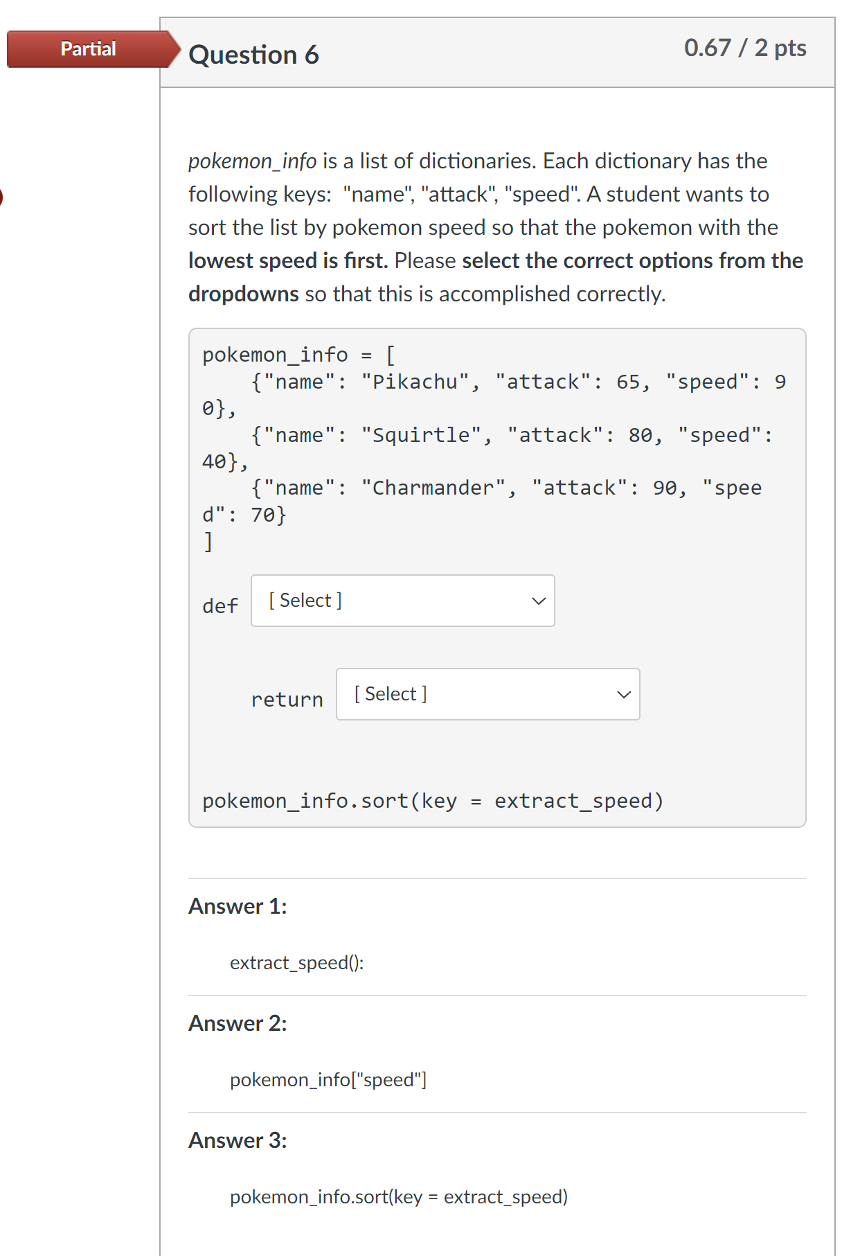 Solved pokemon_info is a list of dictionaries. Each | Chegg.com
