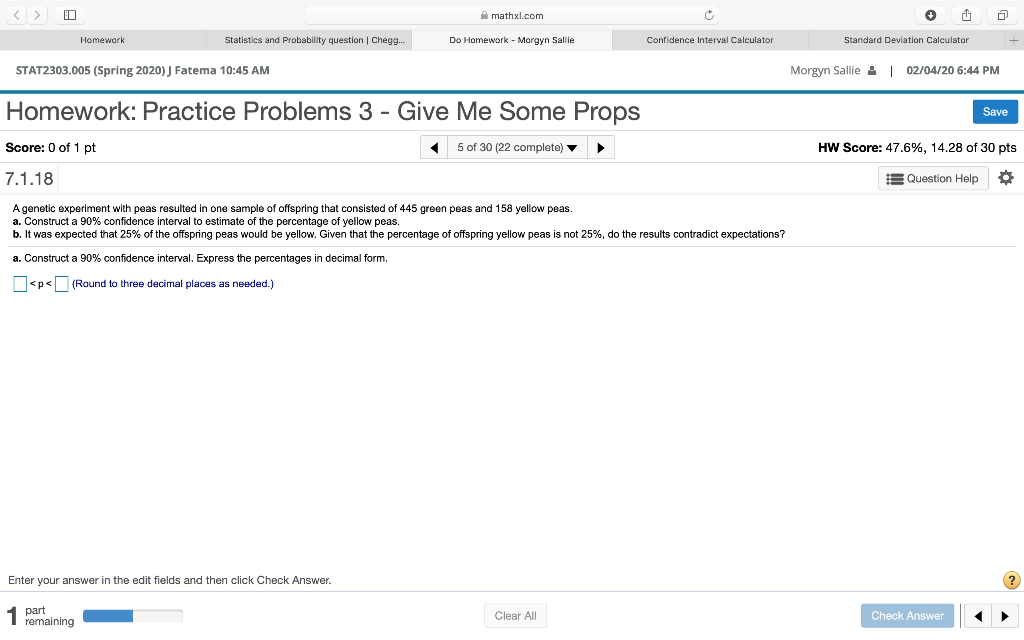 Solved mathxl.com Homework Statistics and Probability | Chegg.com