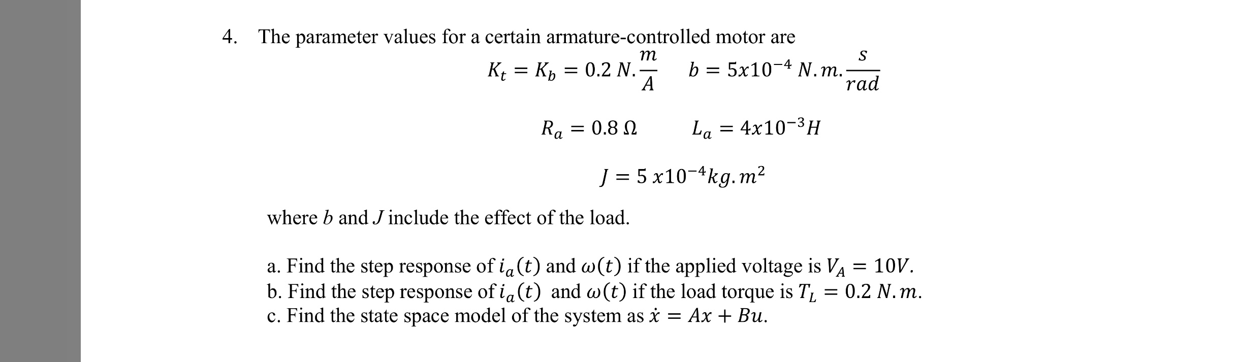 Solved 4. The parameter values for a certain | Chegg.com