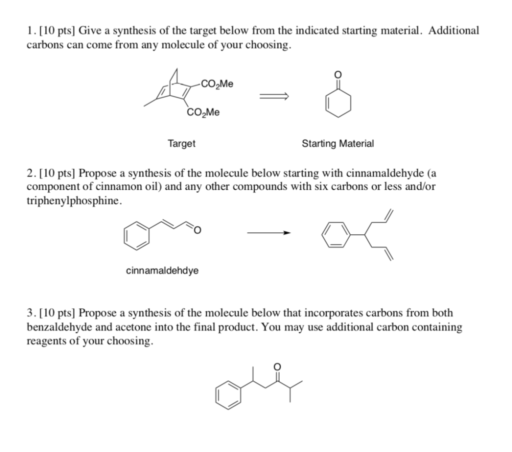 Solved Organic Chemistry Synthesis Problems: Please give the | Chegg.com