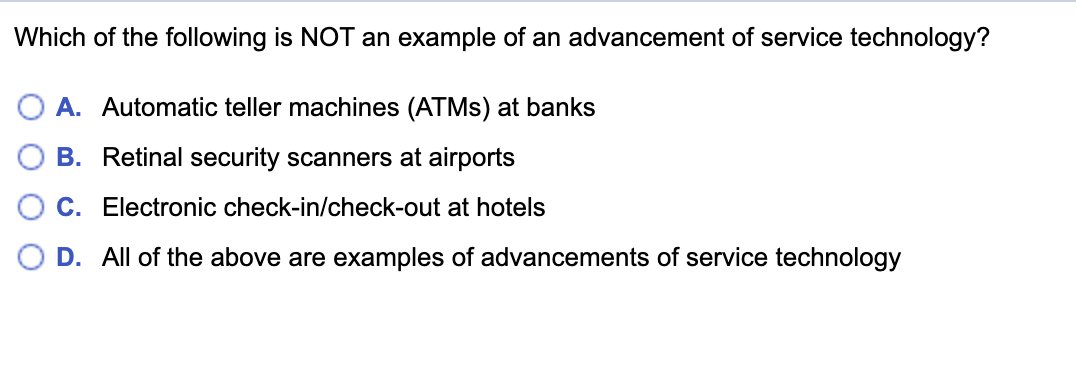 Solved Which of the following is NOT an example of an | Chegg.com