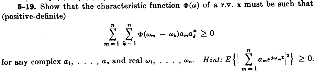 Solved 5-19. Show that the characteristic function Φ(ω) of a | Chegg.com