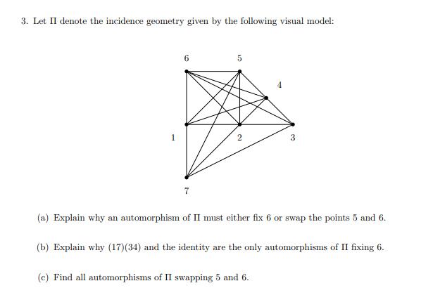 3. Let II denote the incidence geometry given by the | Chegg.com