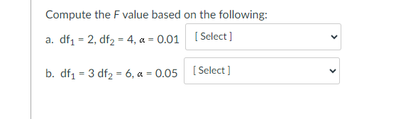 Solved Compute the F ﻿value based on the | Chegg.com
