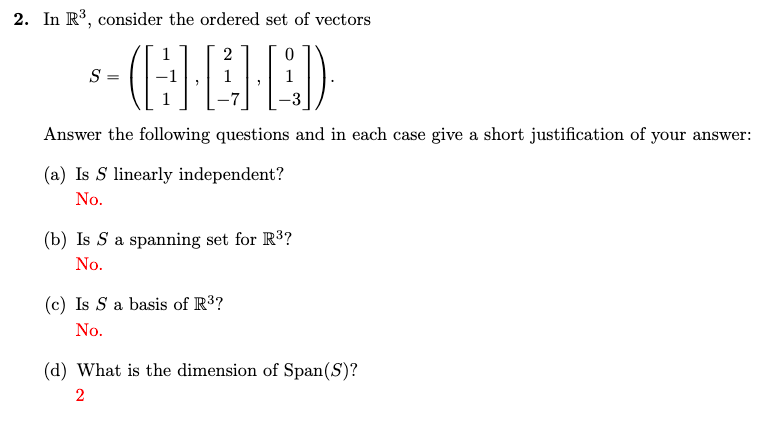 Solved 2. In R3, consider the ordered set of vectors | Chegg.com