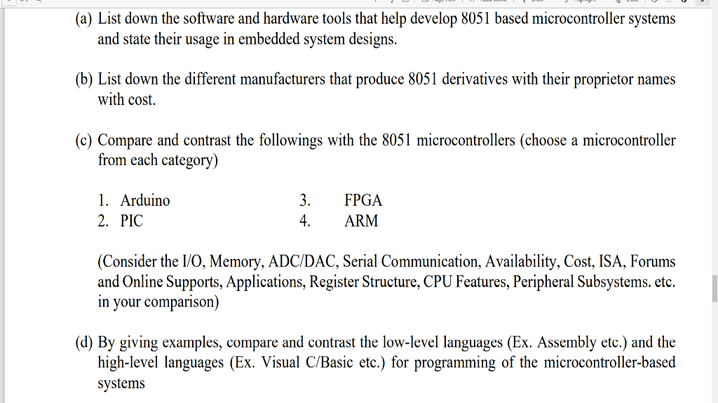Solved (a) List down the software and hardware tools that | Chegg.com