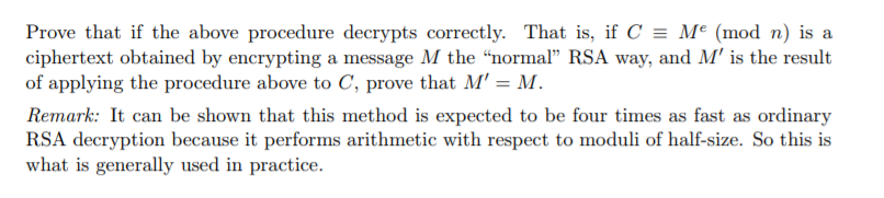 Solved In this problem, as usual, a user Alice has an RSA | Chegg.com