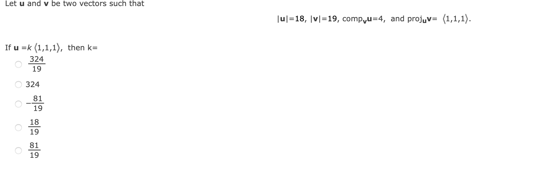 Solved Let u and v be two vectors such that | Chegg.com