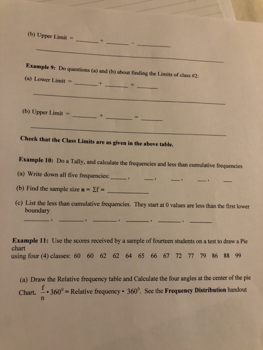 Solved (b) Upper Limit+ Example 9: Do questions (a) and (b) | Chegg.com