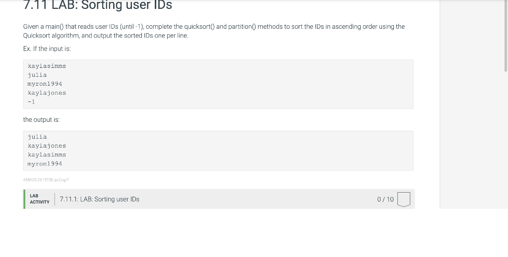 Solved 0/10 Load default template... Run your program as | Chegg.com