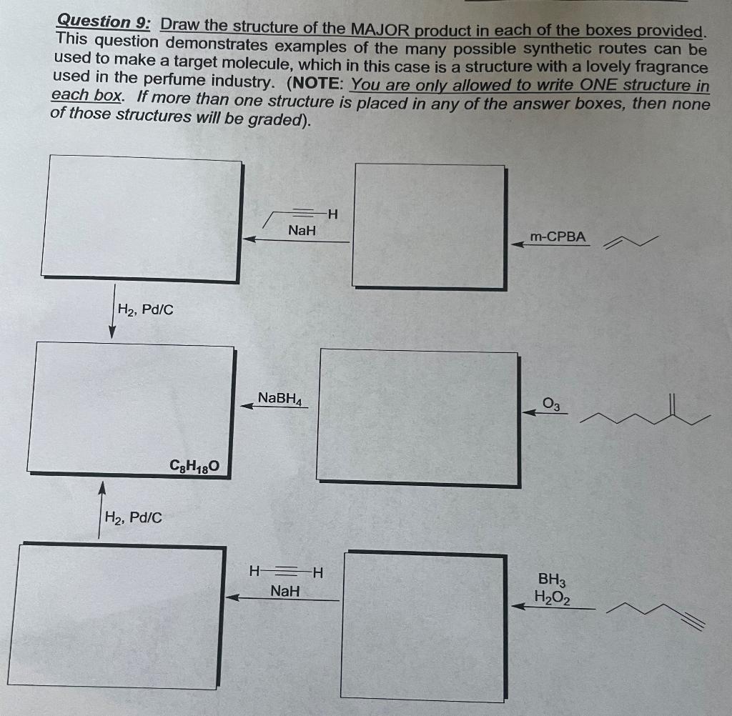 Solved Draw the structure of the MAJOR product in each of | Chegg.com