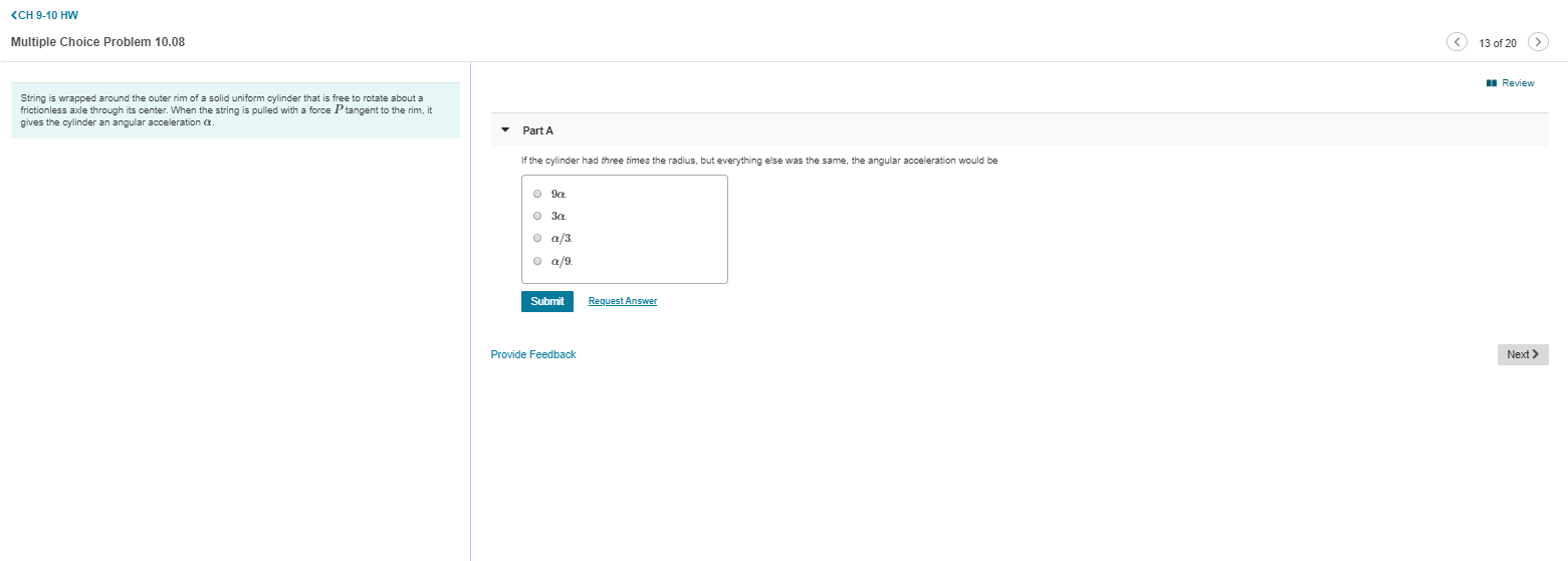 Solved A Review String is wrapped around the outer rim of a | Chegg.com