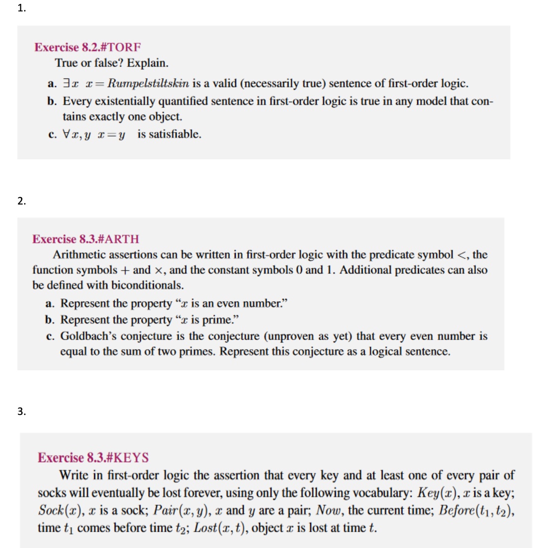 Solved Exercise 8.2.#TORFTrue or false? Explain.a. ﻿EEx,x= | Chegg.com