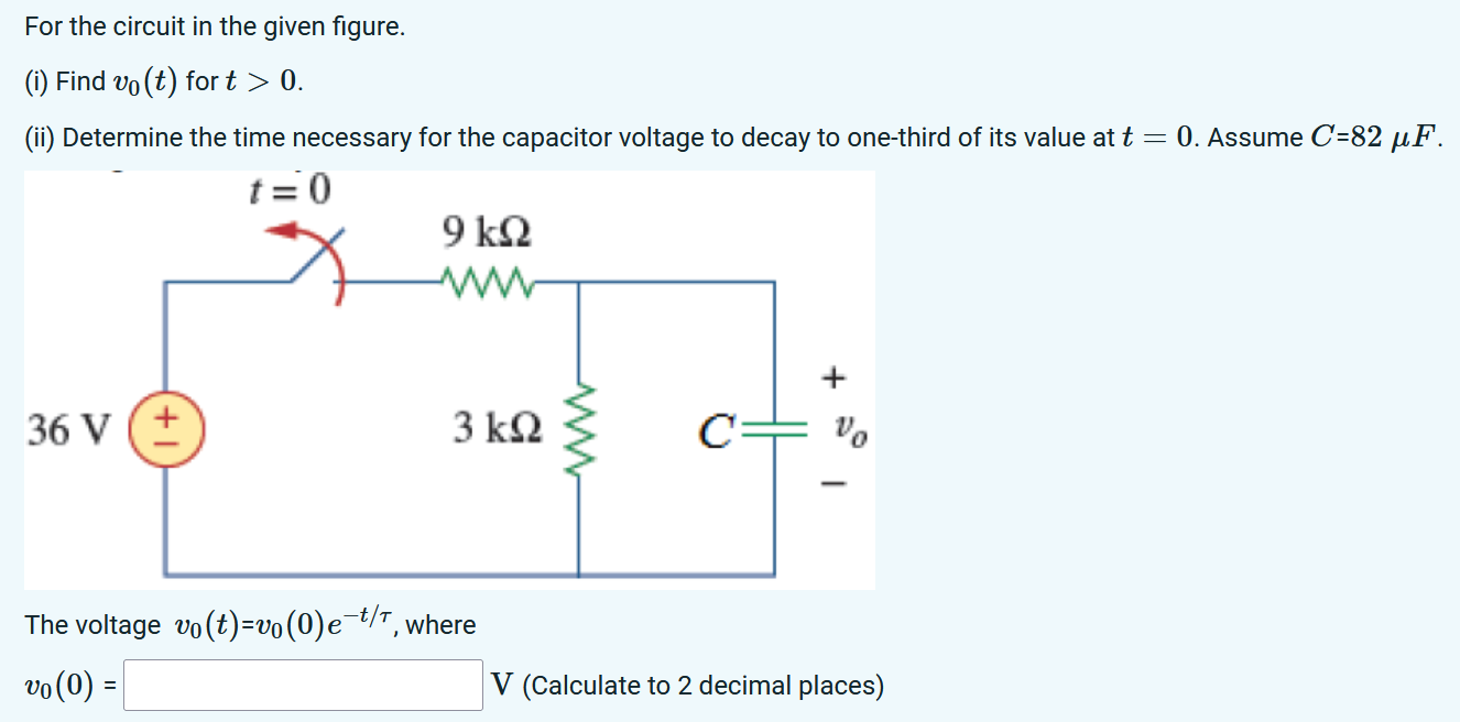 Solved For the circuit in the given figure. (i) Find v0(t) | Chegg.com