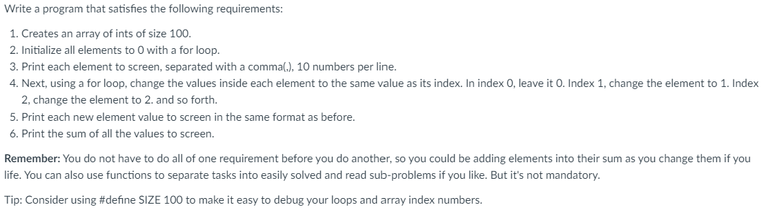 Solved Write a program that satisfies the following | Chegg.com