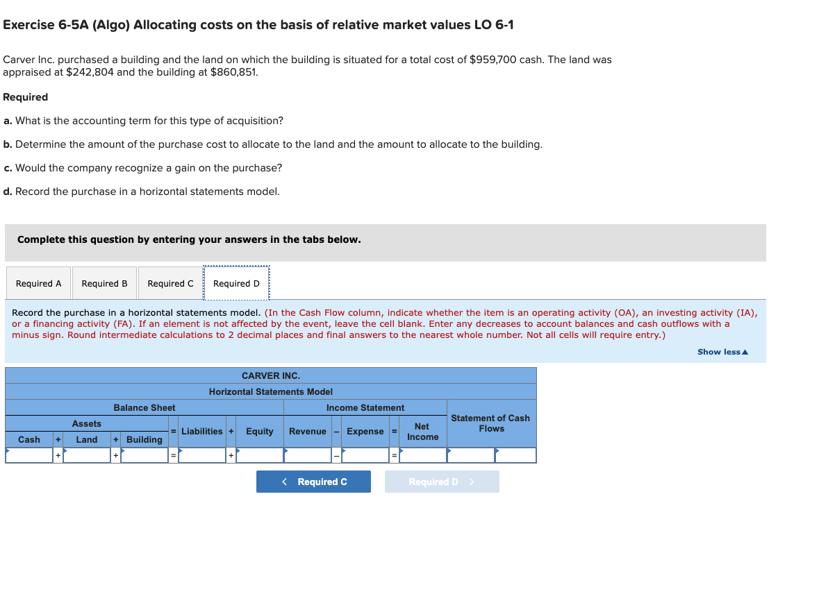 Solved Exercise 6-5A (Algo) Allocating costs on the basis of | Chegg.com