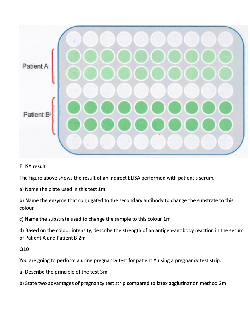 Solved ELISA result The figure above shows the result of an | Chegg.com