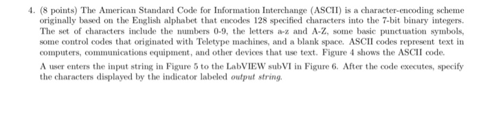 Solved 4. (8 points) The American Standard Code for | Chegg.com