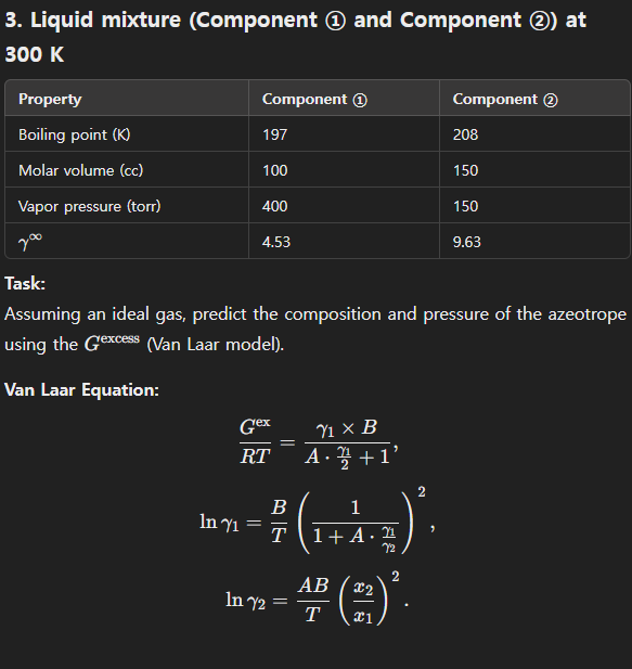 Solved Liquid mixture (Component ① ﻿and Component | Chegg.com