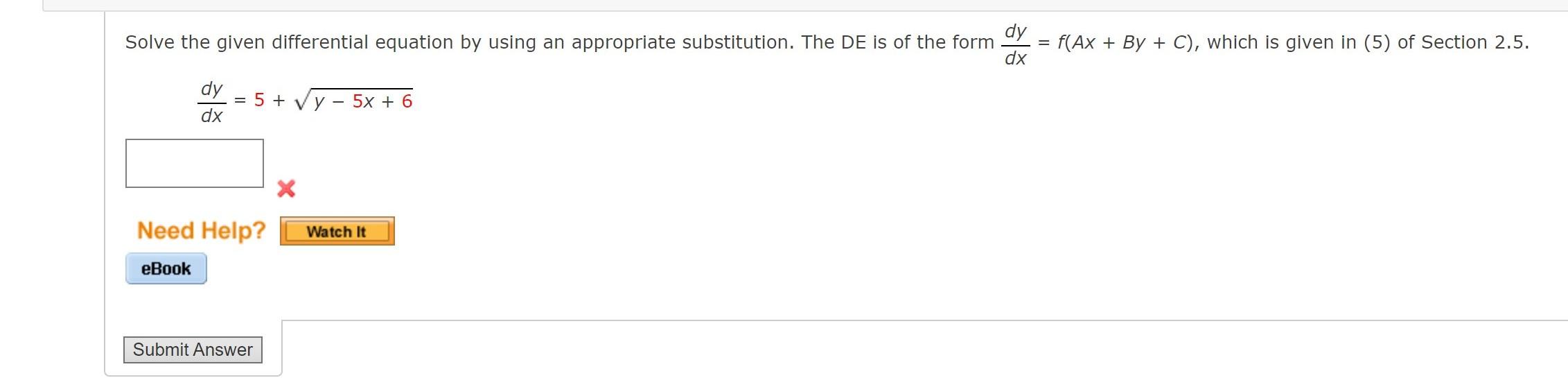 Solved Solve the given differential equation by using an | Chegg.com
