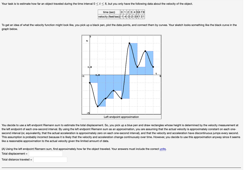 Solved You decide to use a left endpoint Riemann sum to | Chegg.com