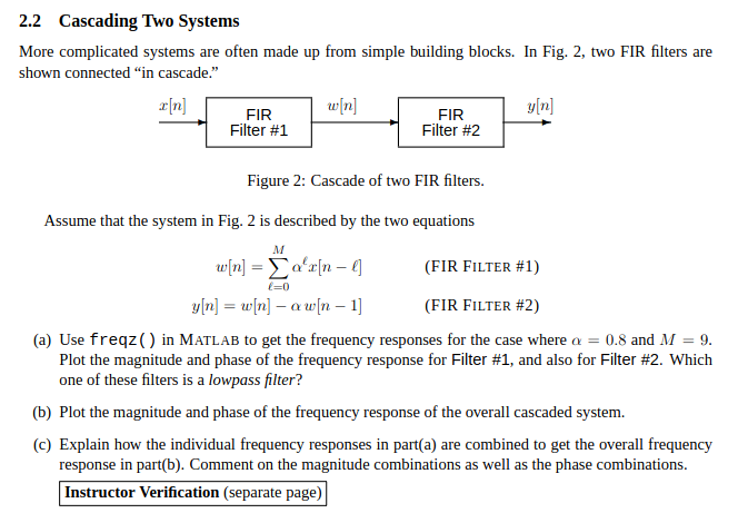 Solved 2.2 Cascading Two Systems More complicated systems | Chegg.com