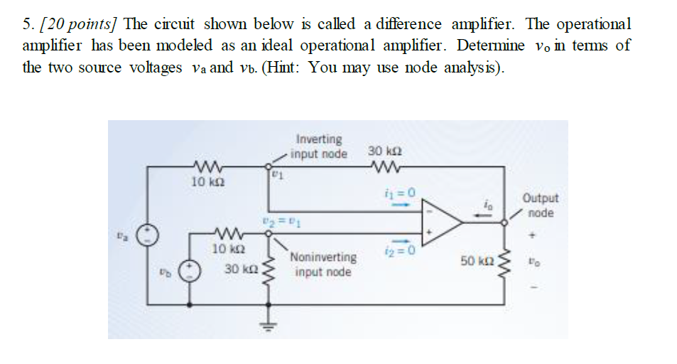 [Solved]: 5. [20 points] The circuit shown below is called