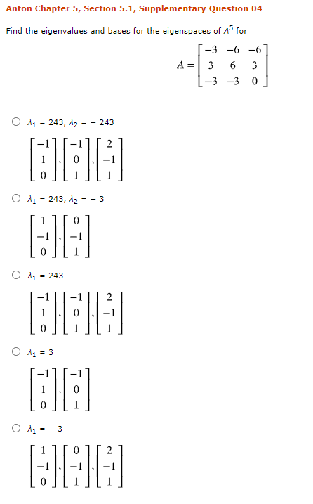 Solved Anton Chapter 5, Section 5.1, Supplementary Question | Chegg.com