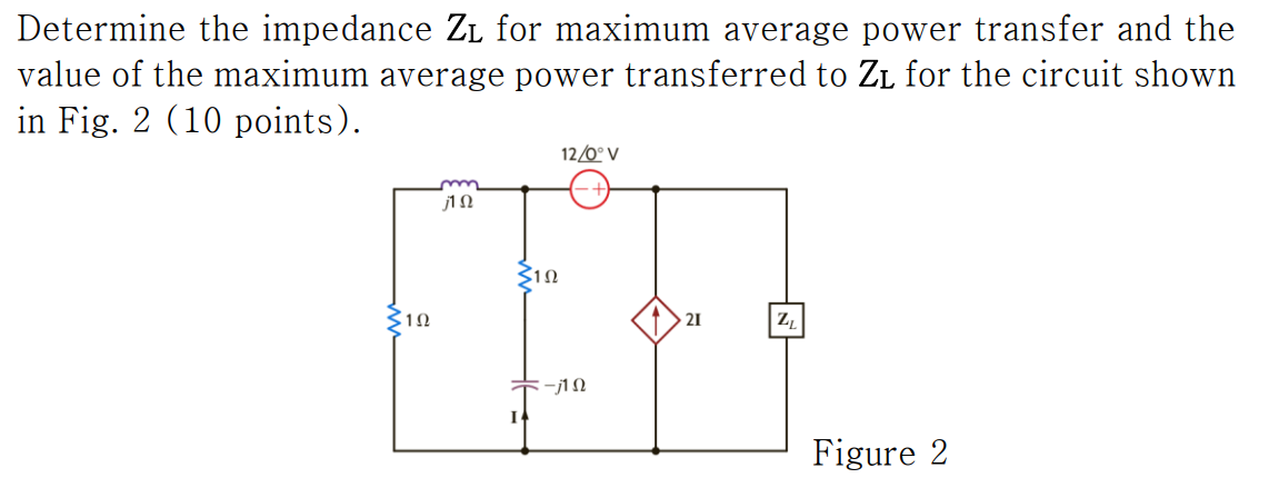 Solved Determine the impedance Z_(L) ﻿for maximum average | Chegg.com