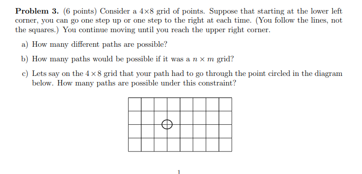 Solved Problem 3. (6 points) Consider a 4×8 grid of points. | Chegg.com