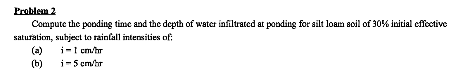 Solved Compute the ponding time and the depth of water | Chegg.com