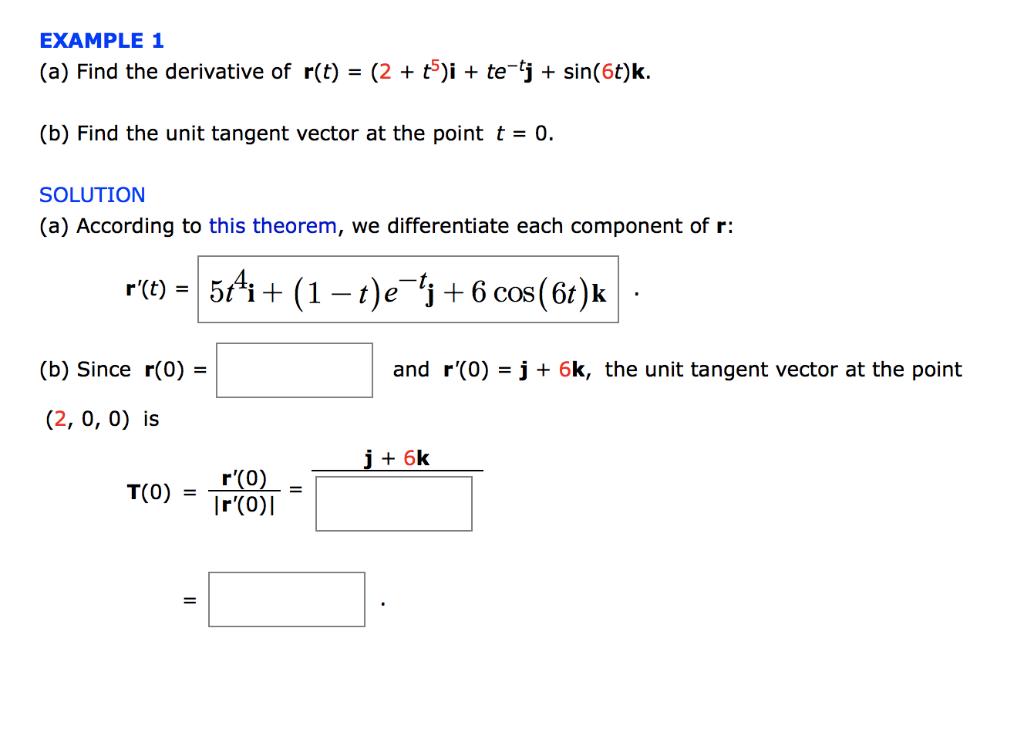 Solved Example 1 A Find The Derivative Of R T 2 T5 I Te