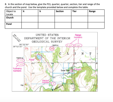 The 7.5-minute map below shows the UTM coordinate | Chegg.com