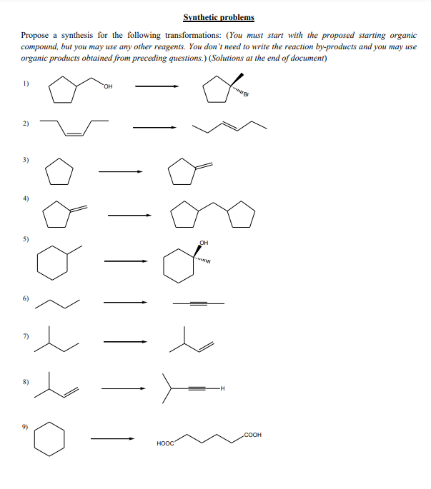 Solved Synthetic problems Propose a synthesis for the | Chegg.com