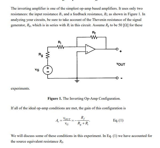 Solved 1. Design an inverting amplifier using a 741 op-amp | Chegg.com
