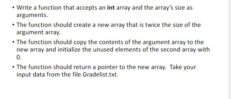 Solved . Write a function that accepts an int array and the | Chegg.com