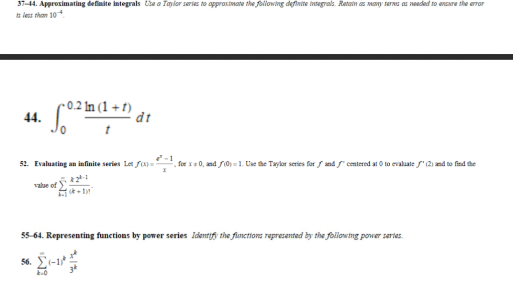 Solved 7-44. Approximating definite integrals Use a Taylor | Chegg.com