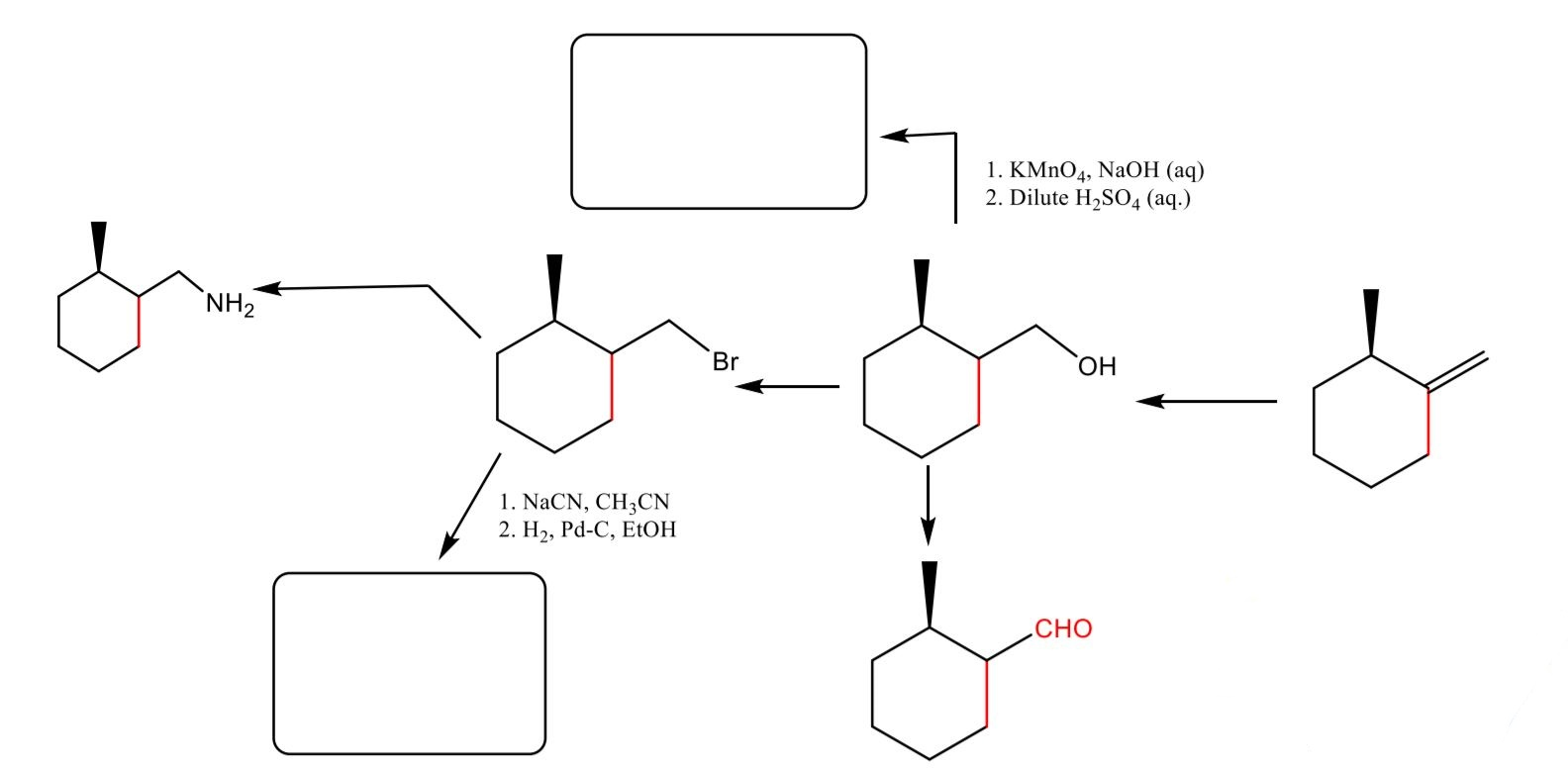 Solved 1. KMnO4, NaOH(aq) 2. Dilute H2SO4 (aq.) NH2 Br H 1. | Chegg.com