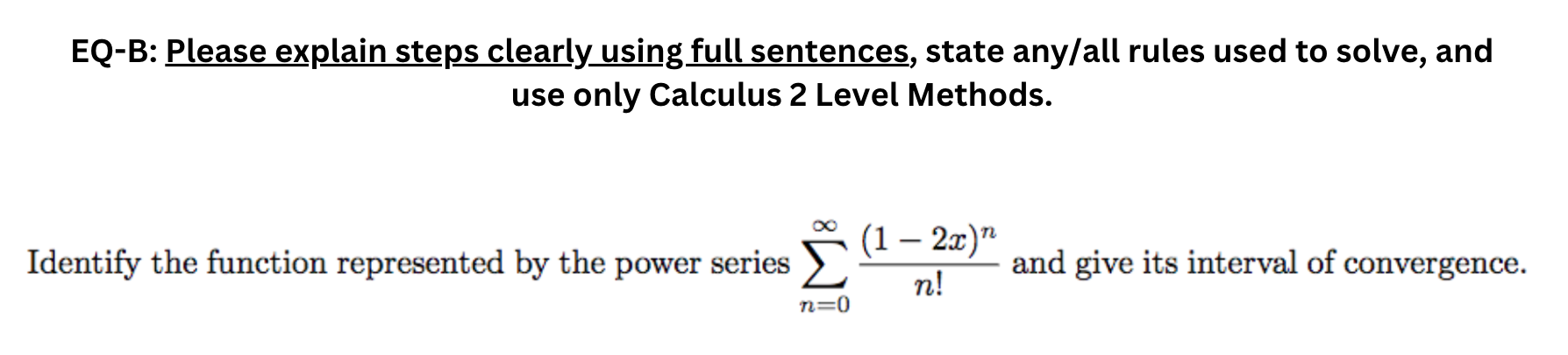 Solved EQ-B: Please explain steps clearly using full | Chegg.com