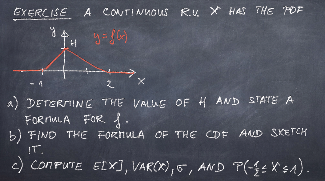 Solved EXERCISE A CONTINUOUS R.V. X HAS THE POE a) DETERMINE | Chegg.com